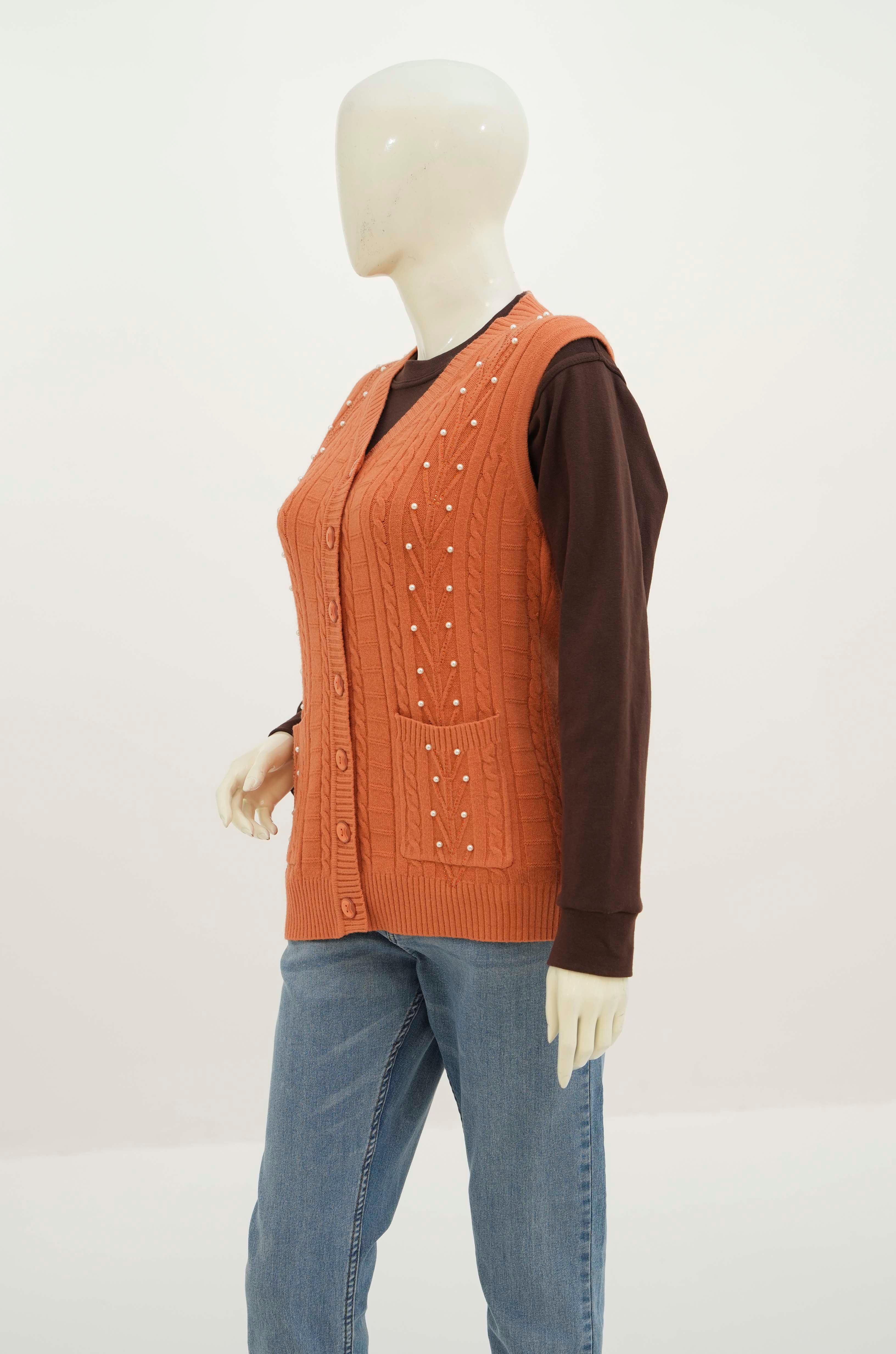 Acrylic Wool Sleeve Less Cardigan – Oxford Store