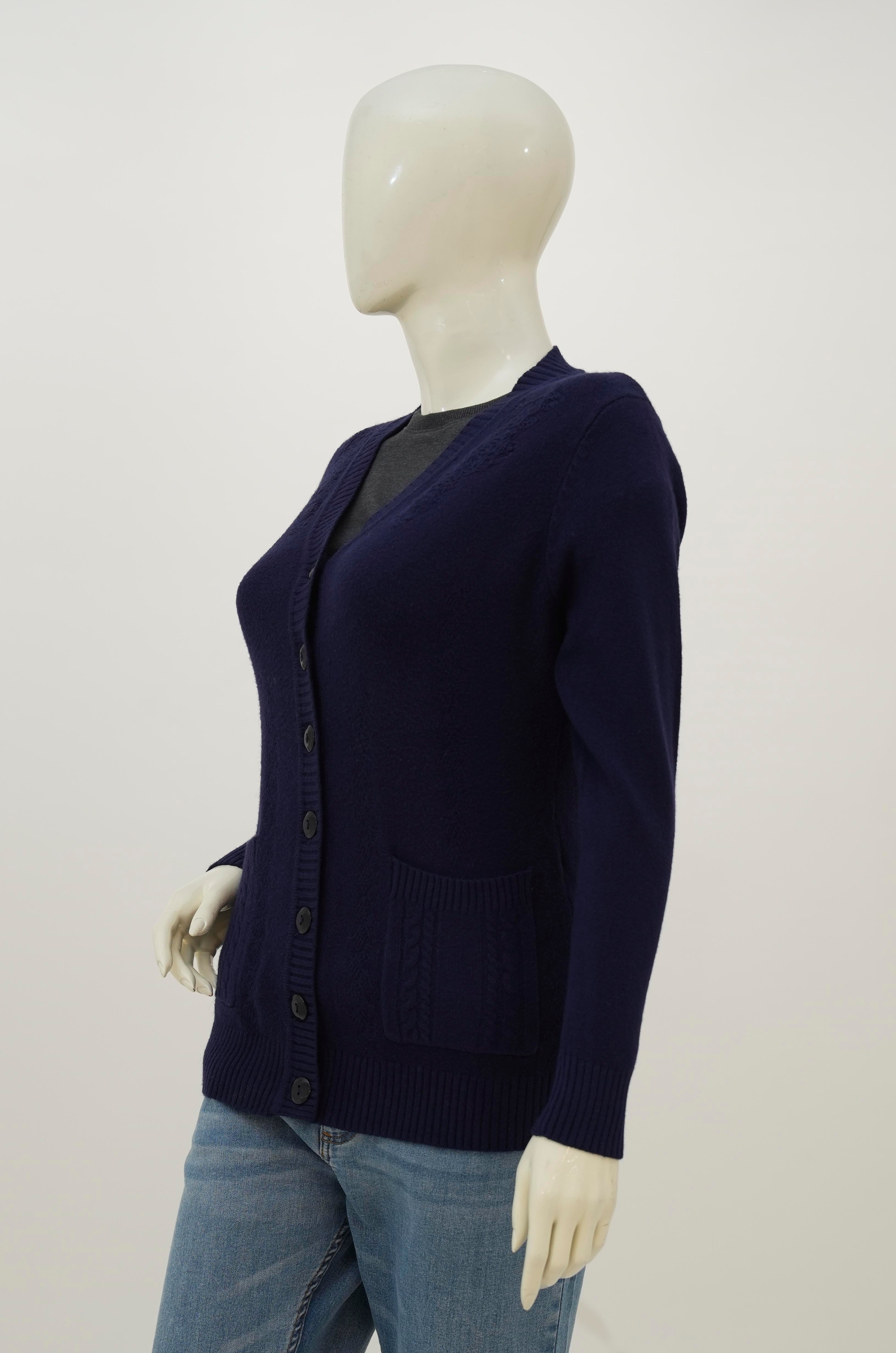 Acrylic Wool Cardigan N Blue – Oxford Store