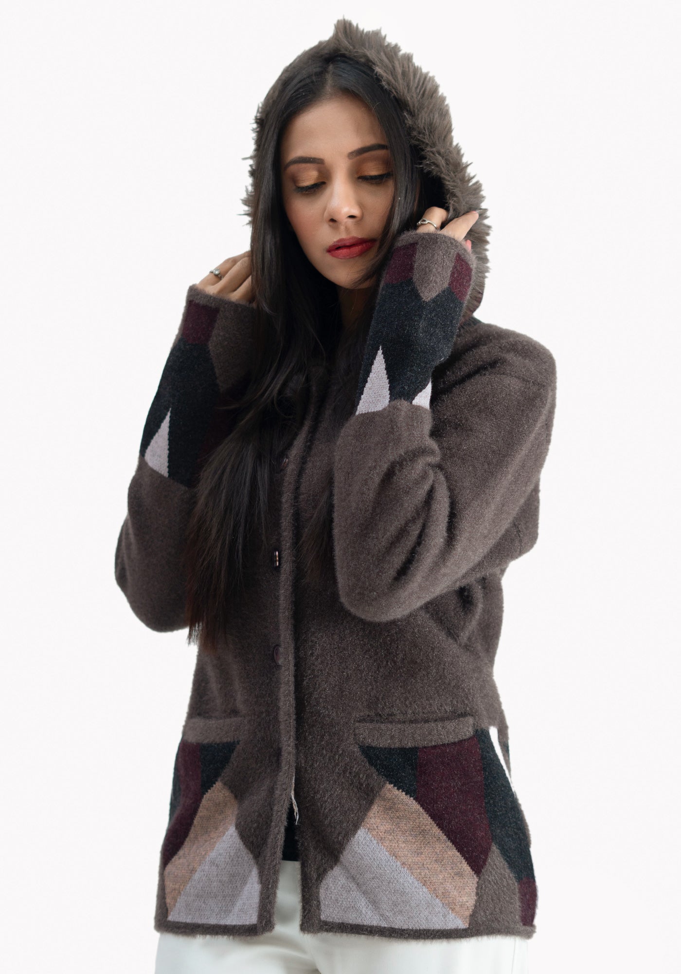 Soft Acrylic Wool Coat with Hoodie – Oxford Store
